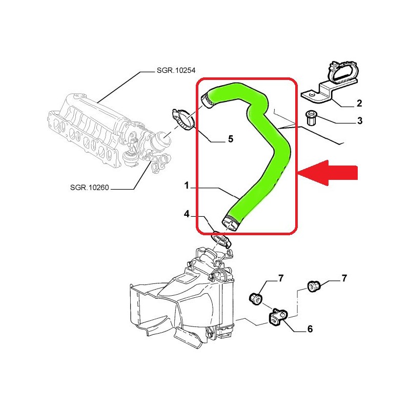 RURA INTERCOOLERA ALFA ROMEO 147 GT 1.9 50508080