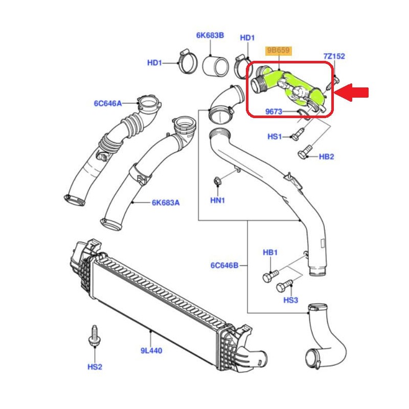 REZONATOR PRZEWÓD TURBO FORD FOCUS II 1312657