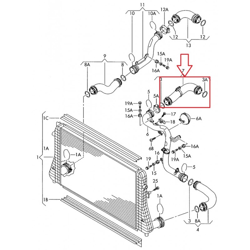 PRZEWÓD TURBO INTERCOOLERA AUDI SEAT VW 1K0145838N