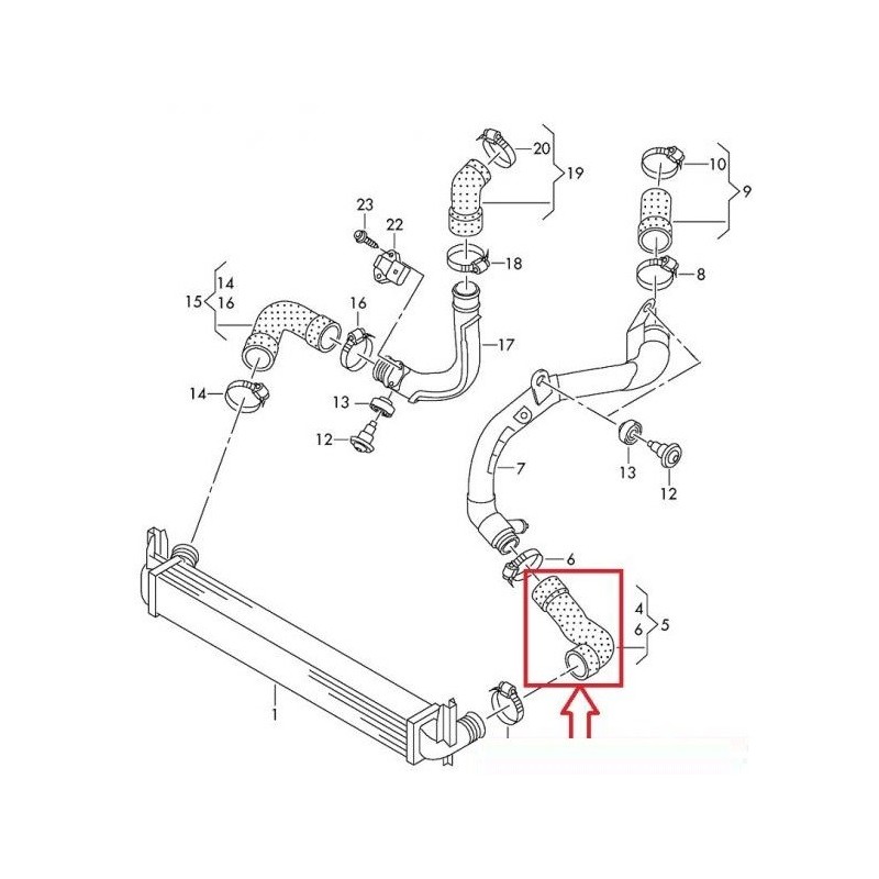 RURA WĄŻ TURBO INTERCOOLERA VW POLO 1.2 1.6 TDI 6R0145832E