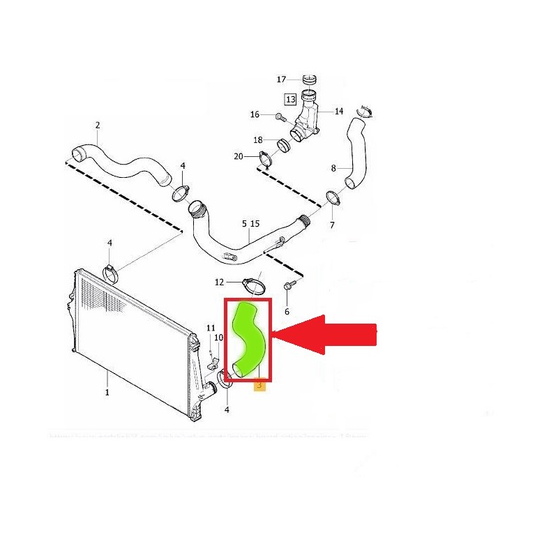 RURA TURBO INTERCOOLERA VOLVO XC90 2.4 D5 31261366