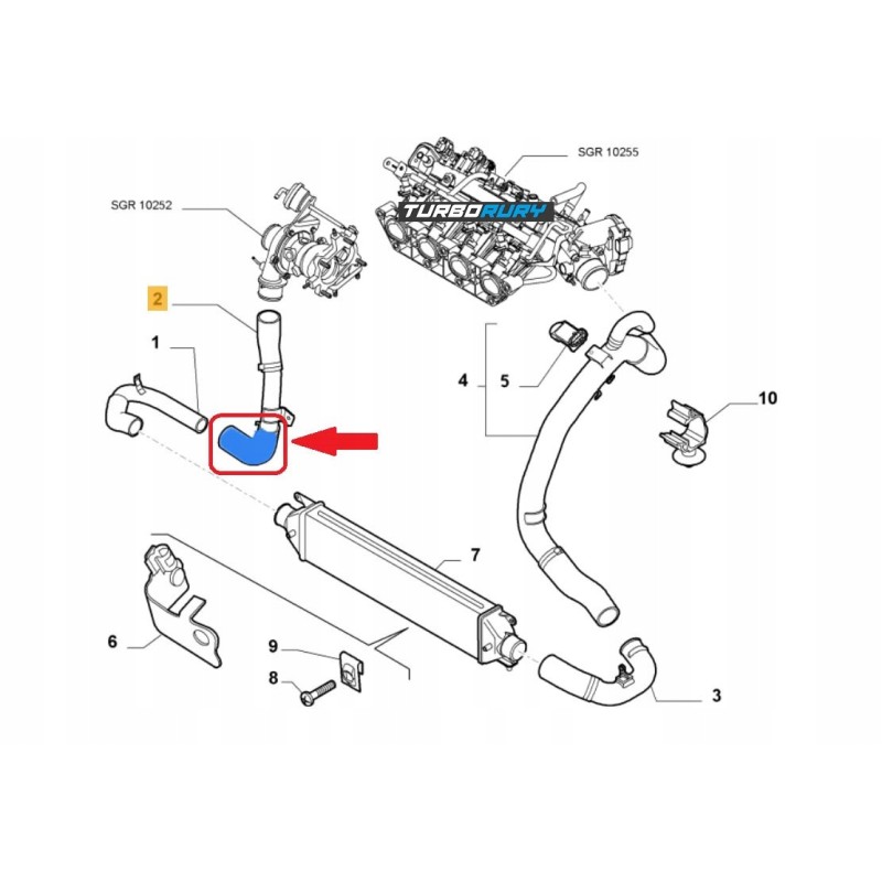 RURA TURBO FIAT ALFA ROMEO MITO 1.6 1.9 51816892