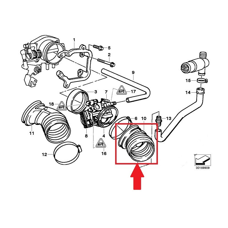 RURA GUMA PRZEPŁYWOMIERZ BMW 3 E36 13541740073