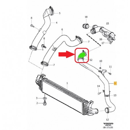 RURA WĄŻ INTERCOOLERA VOLVO C30 S40 V50 1.6 D 30741798